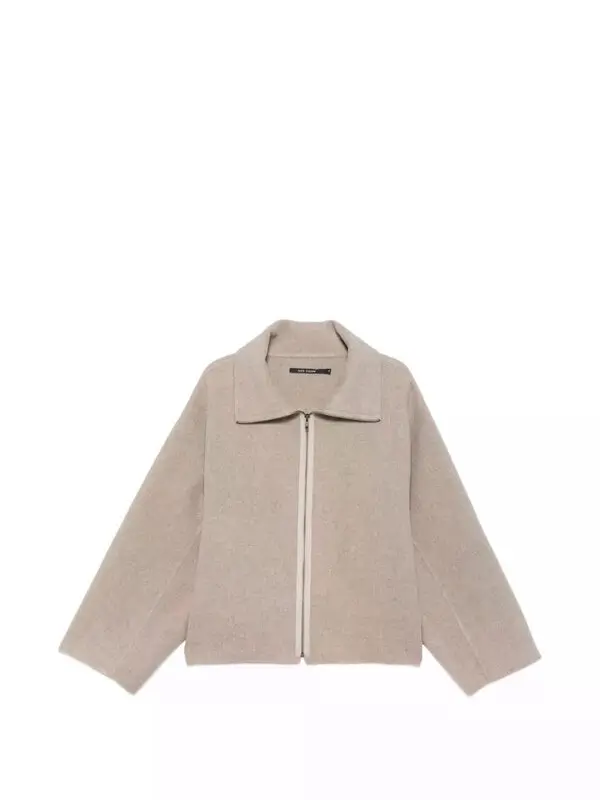 Sofie D'hoore Calipso High-neck Zip-up Oversized Jacket - Neutrals