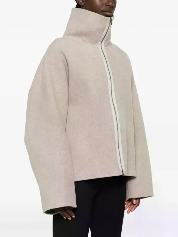 Sofie D'hoore Calipso High-neck Zip-up Oversized Jacket - Neutrals