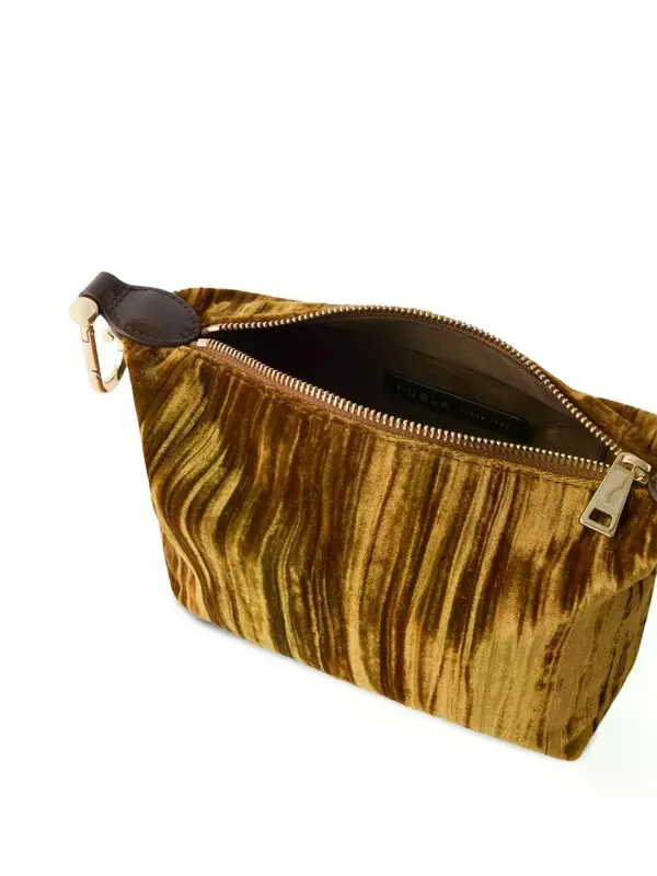 Furla Crushed-velvet Clutch Bag - Gold