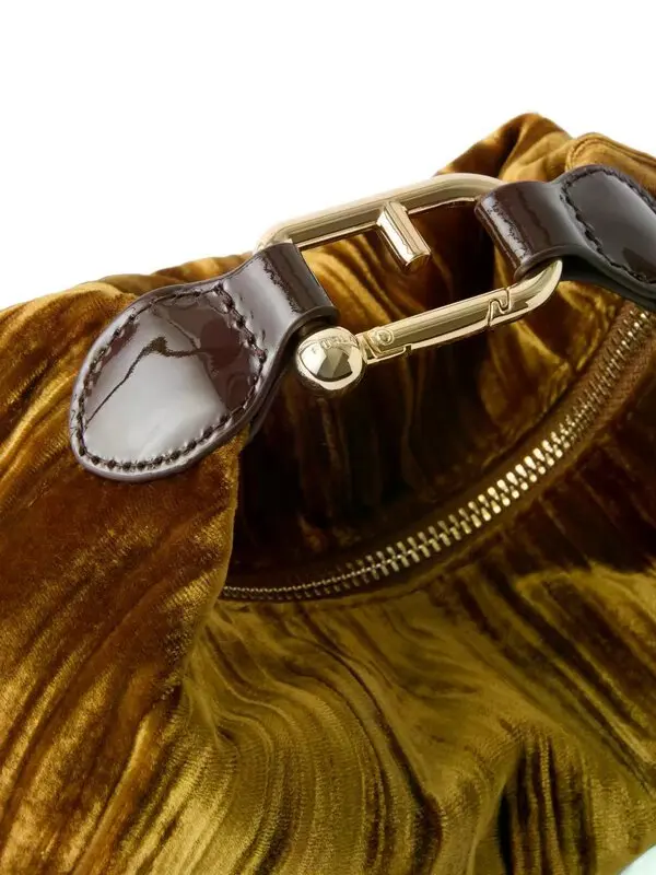 Furla Crushed-velvet Clutch Bag - Gold