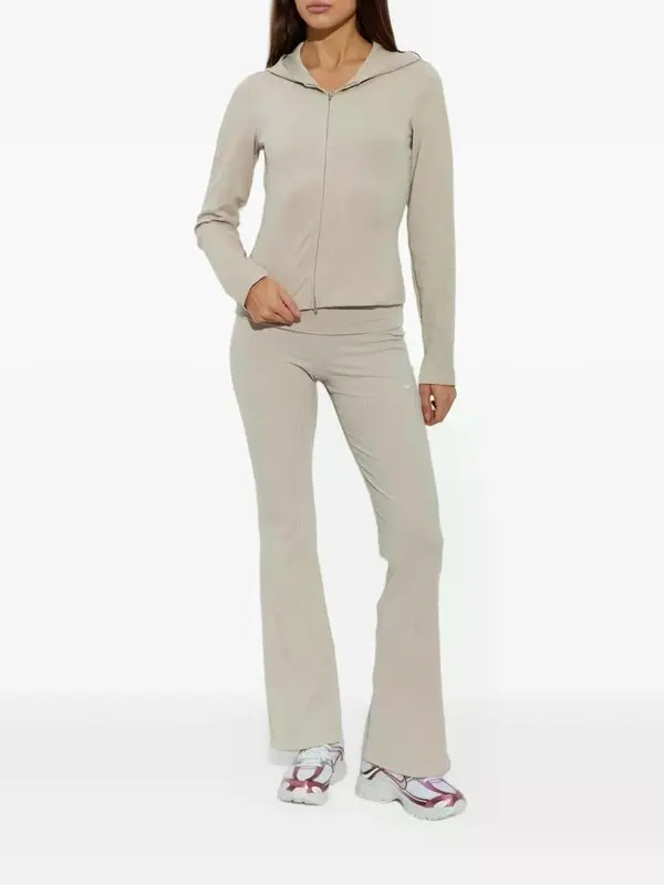 Nike Logo-embroidery Flared Leggings - Neutrals