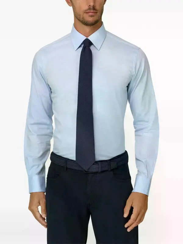 Boggi Milano Shirt In Cotton Twill Regular Fit