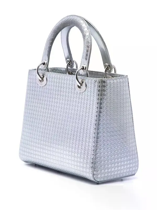 Dior 2015 Medium Metallic Patent Microcannage Lady Satchel