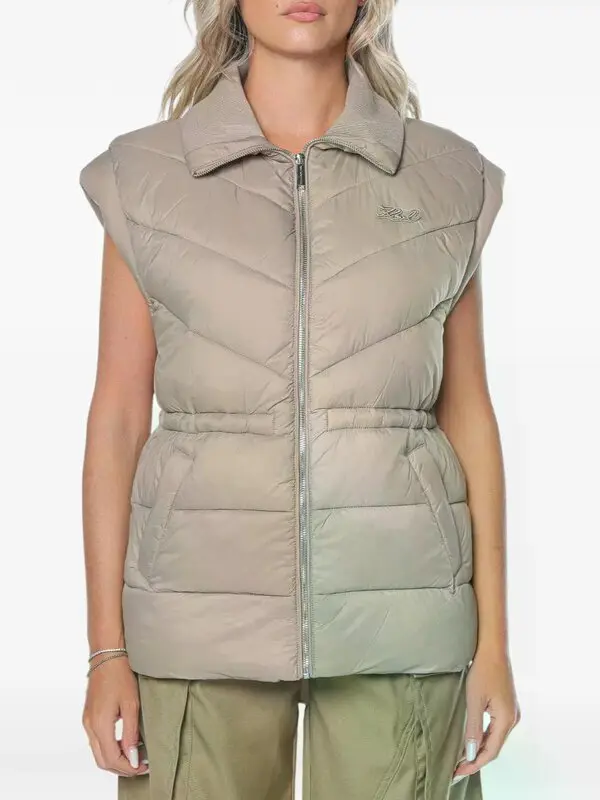 Karl Lagerfeld Quilted Drawstring-waist Gilet