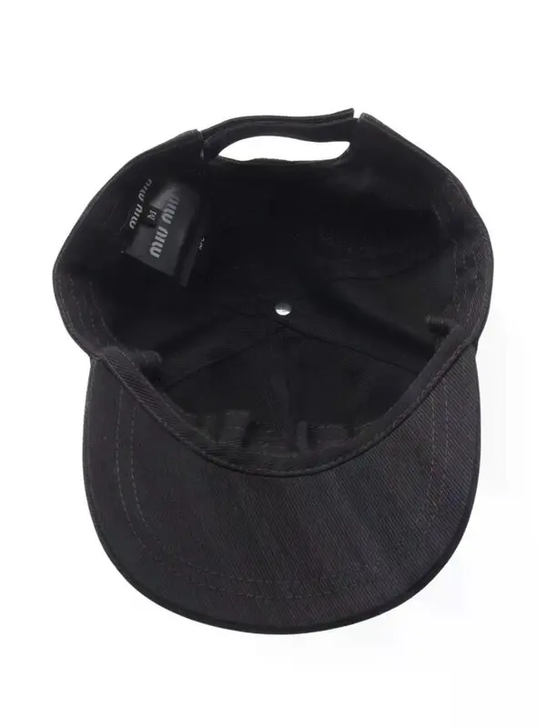 Miu Miu 2010s Logo-embroidered Baseball Cap - Black
