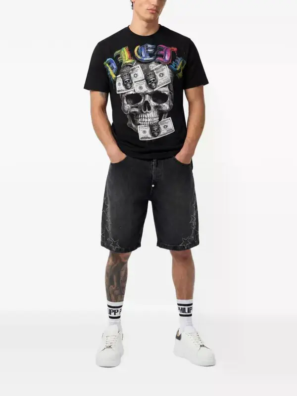 Philipp Plein Round-neck T-shirt Front Skull Dollar