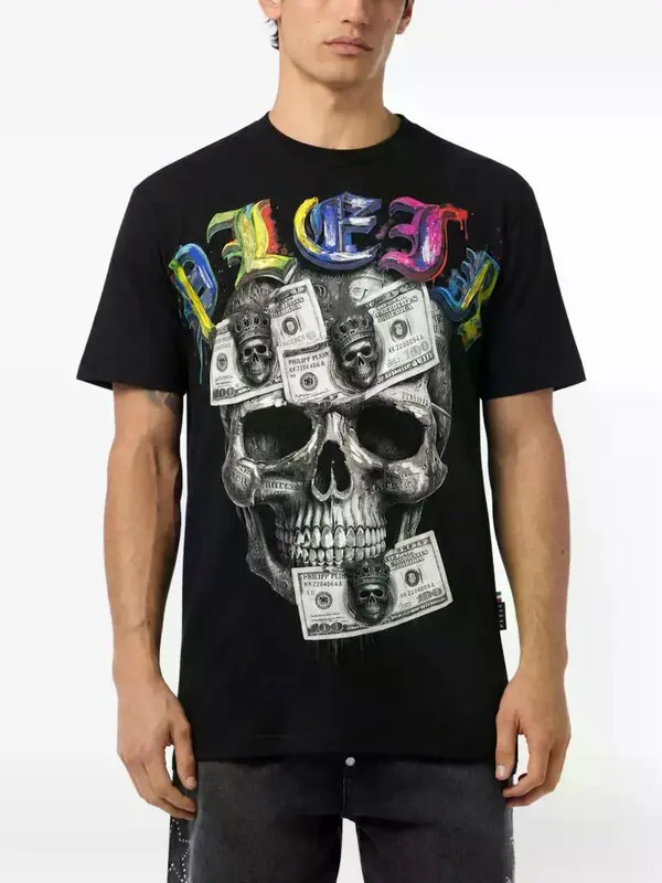 Philipp Plein Round-neck T-shirt Front Skull Dollar