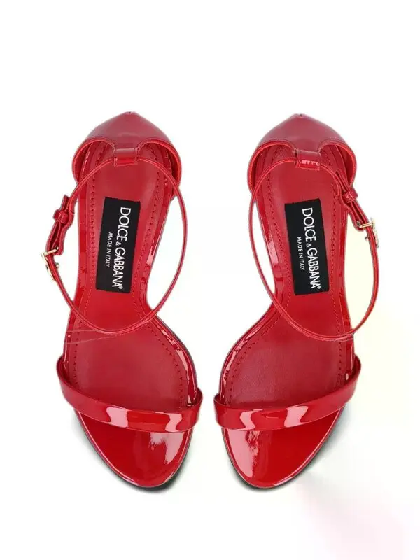 Dolce & Gabbana Logo Patent Leather Sandals