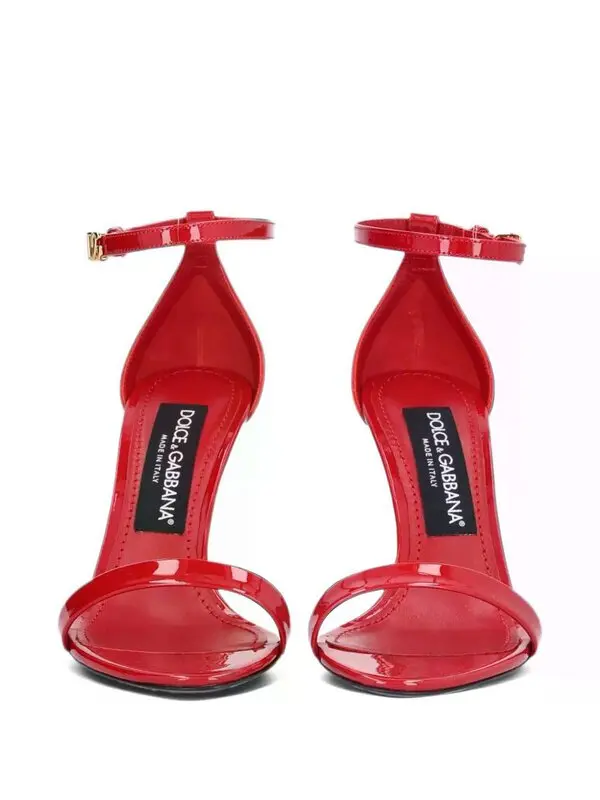 Dolce & Gabbana Logo Patent Leather Sandals