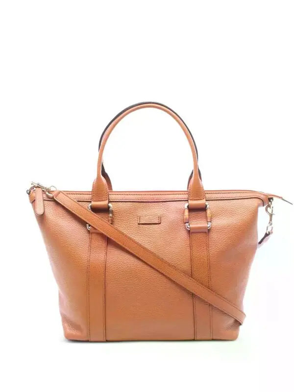 Gucci 2000s 2-way Leather Tote Bag - Brown