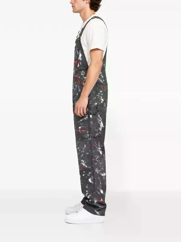 WARMAN Paint-splatter Dungaree Jumpsuits
