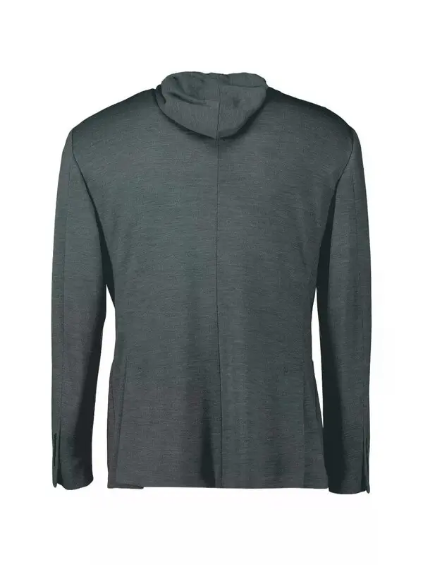 Eleventy Single-breasted Hooded Blazer - Blue