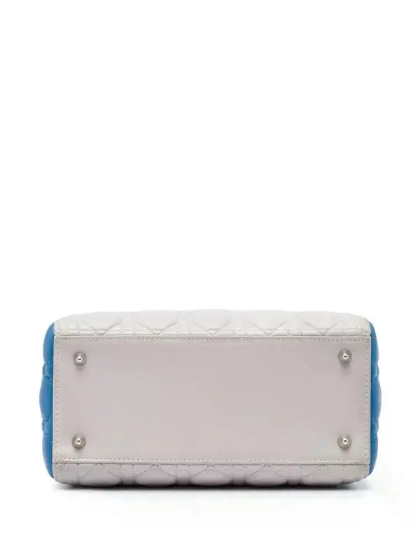 Dior 2014 Medium Tricolor Lambskin Cannage Lady Satchel