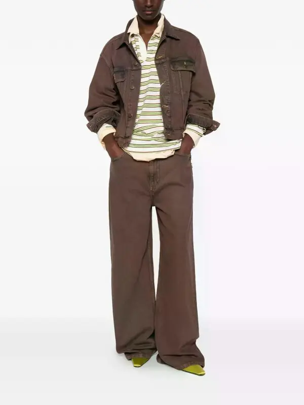 SANDERLAK Logo-patch Wide-leg Jeans