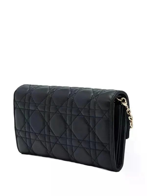Dior 2015 Lambskin Cannage Lady Wallet On Chain Handbag