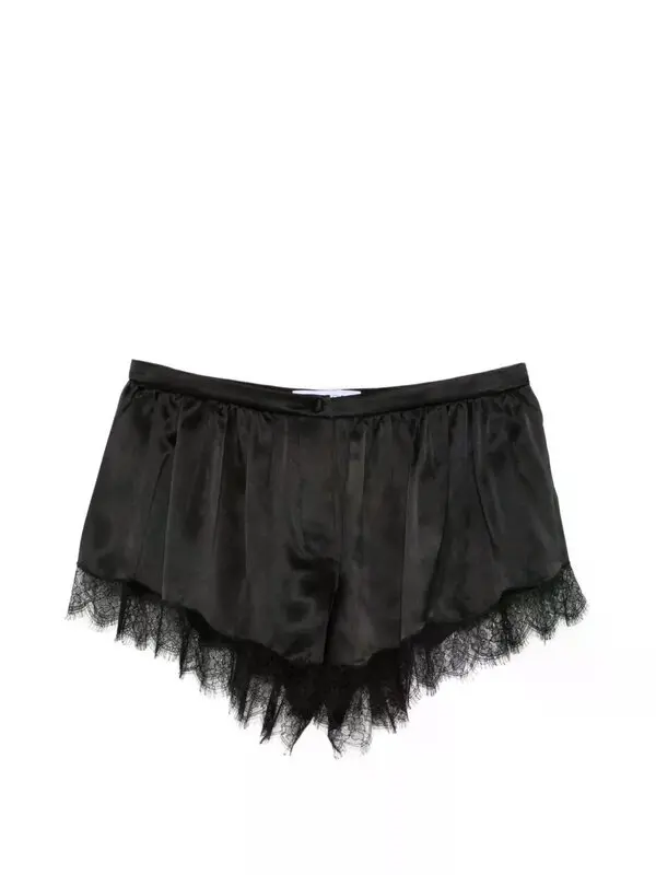 Françoise Lisette Lace-trimmed Silk-satin Shorts - Black