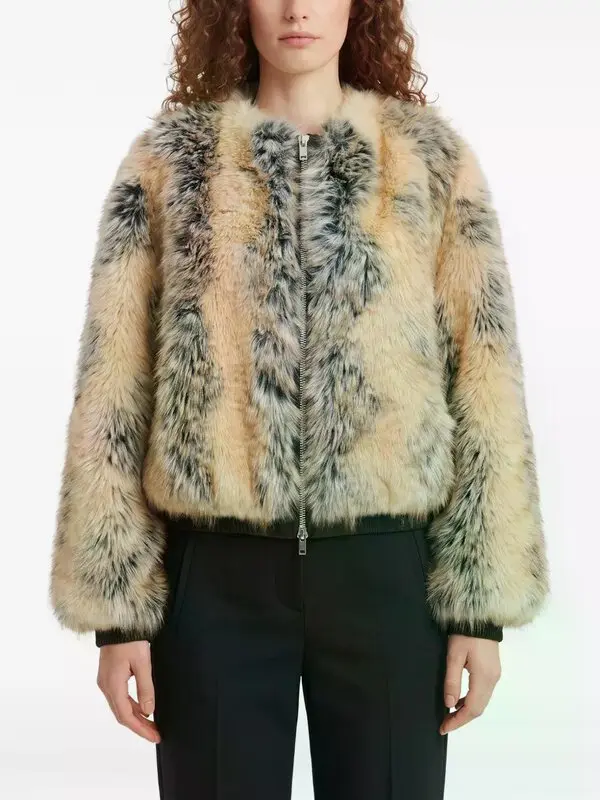 THE FRANKIE SHOP Gina Faux-fur Bomber Jacket - Neutrals