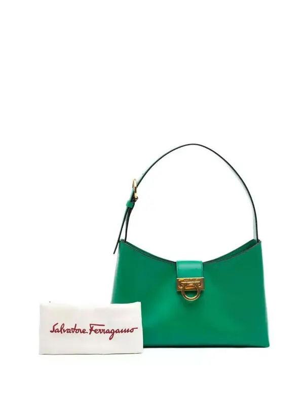 FERRAGAMO 2010-2026 Leather Gancini Trifolio Shoulder Bag