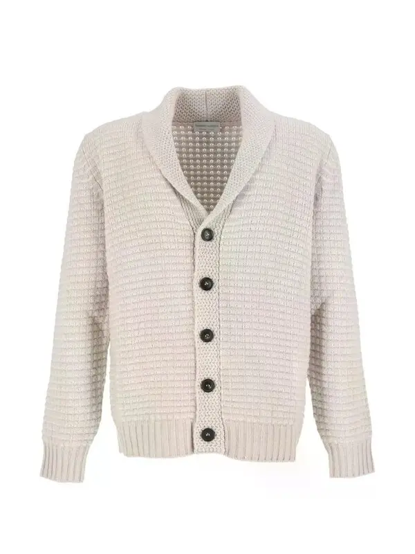 SETTEFILI CASHMERE Shawl-collar Waffle-knit Cardigan