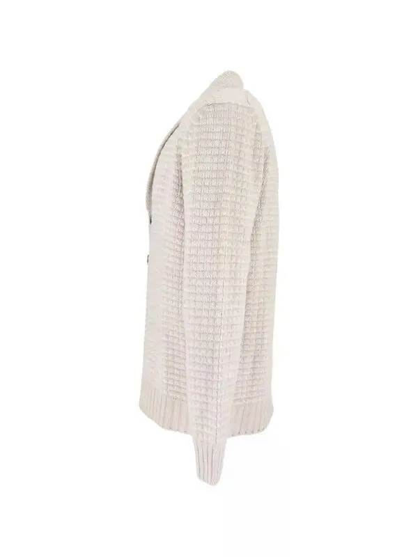 SETTEFILI CASHMERE Shawl-collar Waffle-knit Cardigan