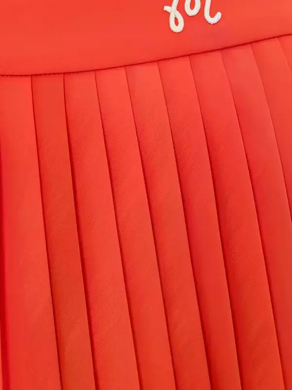 MALBON Kate Pleated Logo-embroidered Skirt