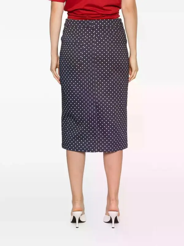 Françoise Tina Polka Dot-print Pencil Midi Skirt