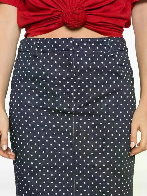 Françoise Tina Polka Dot-print Pencil Midi Skirt