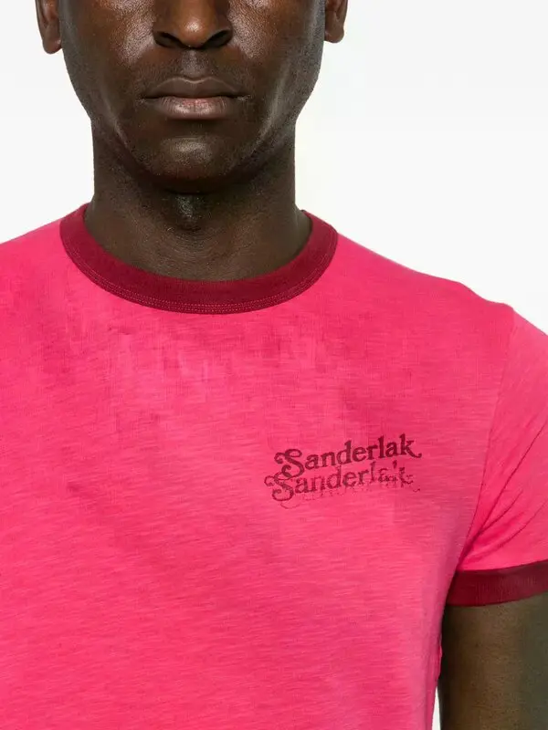 SANDERLAK Logo-embroidered Ringer T-shirt