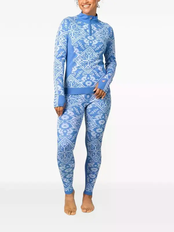 Kari Traa Saga Jacquard-knit Base Layer Sweater - Blue