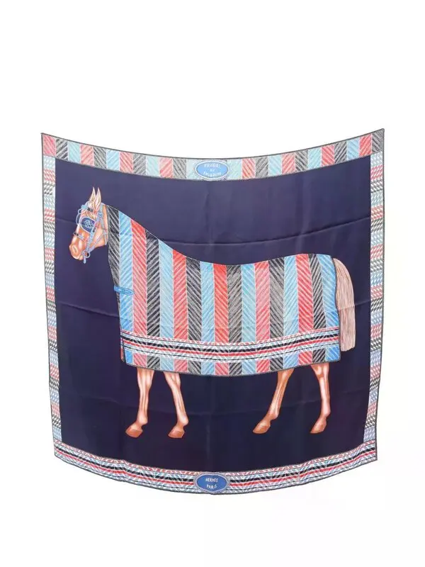 Hermès 2010s Favori Du Faubourg Scarf - Blue