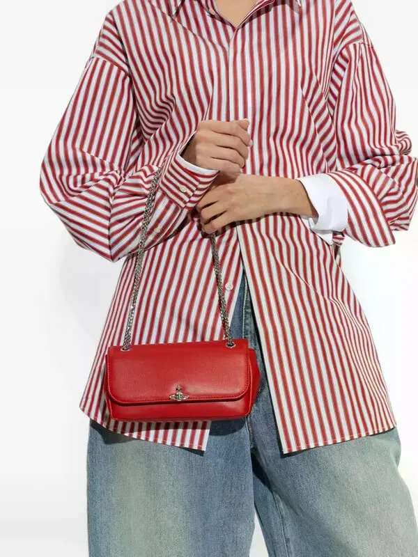 VIVIENNE WESTWOOD Orb-plaque Chain-link Shoulder Bag - Red
