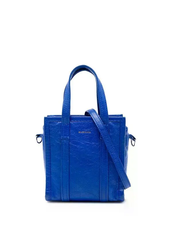 Balenciaga 2019 Lambskin Bazar Shopper Xxs Satchel - Blue