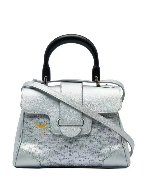 Goyard 2020 Mini Goyardine Precious Metals Saigon Souple Satchel - Silver