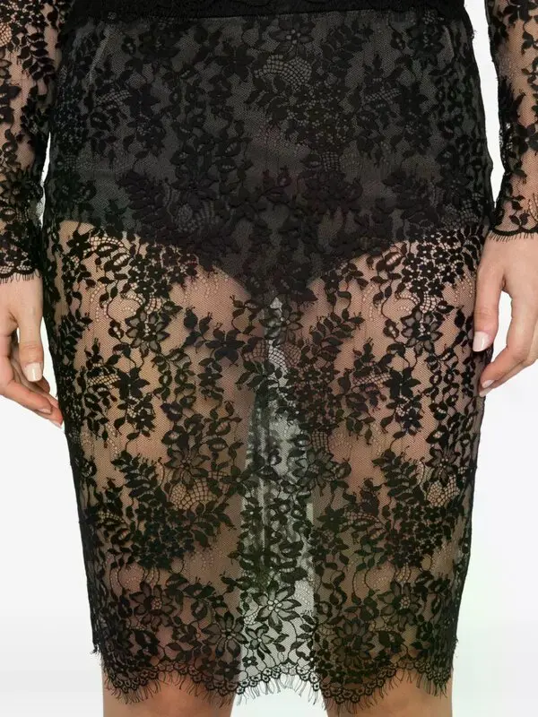 Françoise Lace Scalloped-edge Skirt