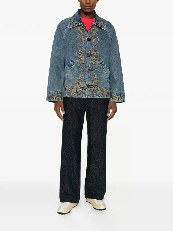 BODE Rawlins Embroidered Denim Jacket