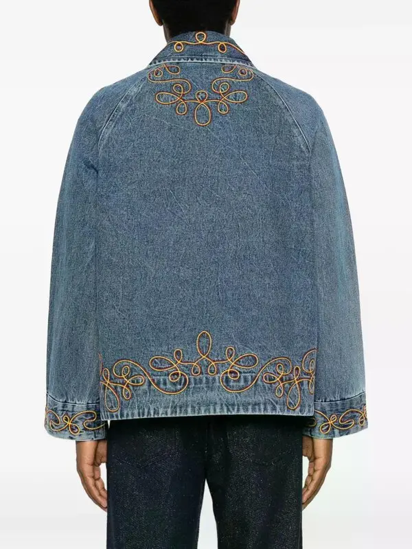 BODE Rawlins Embroidered Denim Jacket