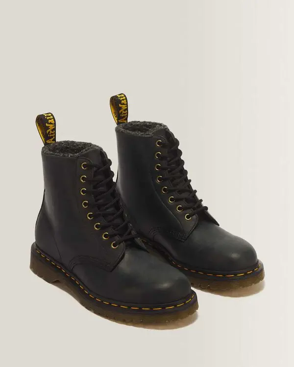Dr. Martens 1460 Pascal Warm Lined Eye Crazy Horse Leather Boots - Black