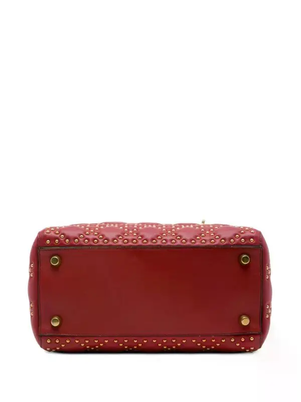 Dior 2017 Medium Lambskin Cannage Studded Supple Lady Satchel
