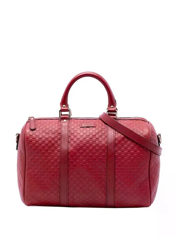 Gucci 2016-2026 Medium Microguccissima Boston Bag Satchel - Red