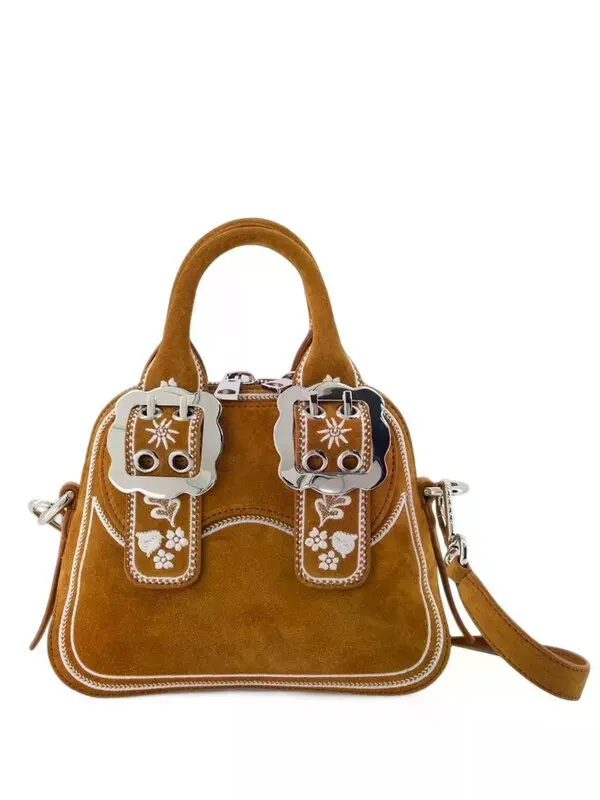 Marni Mini Belte Embroidered Tote Bag - Brown