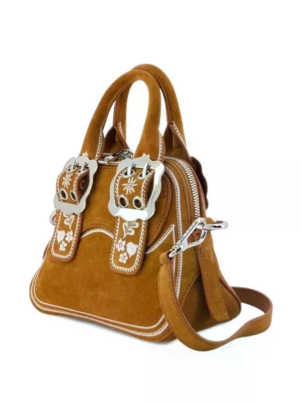 Marni Mini Belte Embroidered Tote Bag - Brown