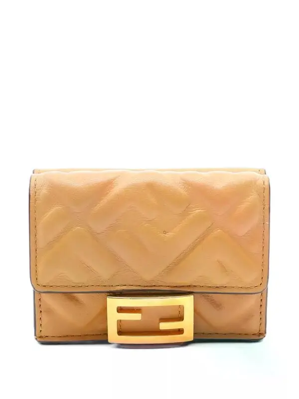 Fendi 2000s Ff Logo Trifold Wallet - Neutrals