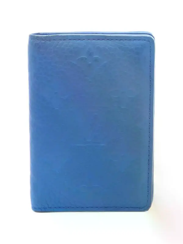 LOUIS VUITTON 2021 Monogram Embossed Card Case - Blue