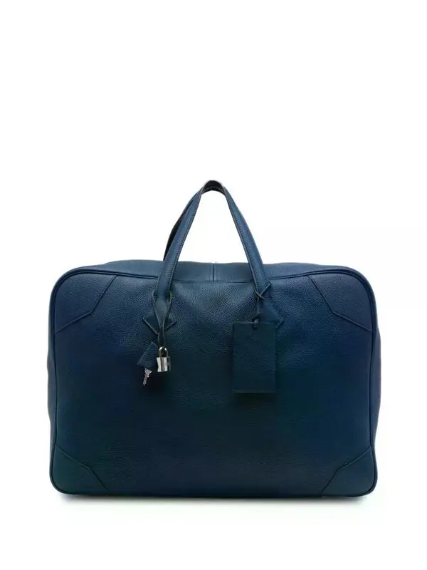 Hermès 2010 Clemence Victoria 50 Travel Bag - Blue