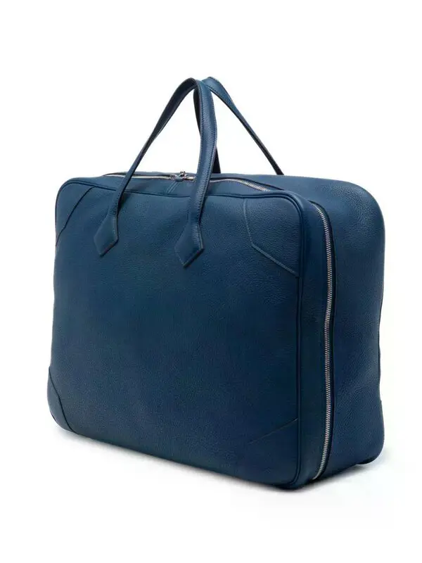 Hermès 2010 Clemence Victoria 50 Travel Bag - Blue