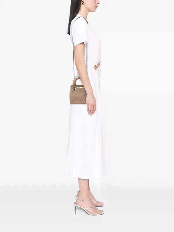 Dior 2015 Mini Iridescent Lambskin Cannage Lady Satchel