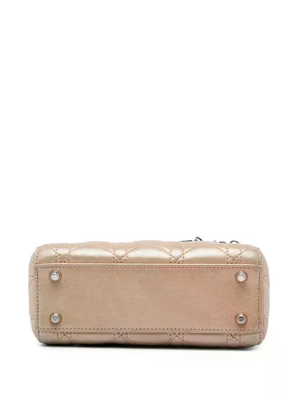Dior 2015 Mini Iridescent Lambskin Cannage Lady Satchel