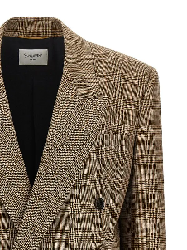 Saint Laurent Prince Of Wales Houndstooth Blazer