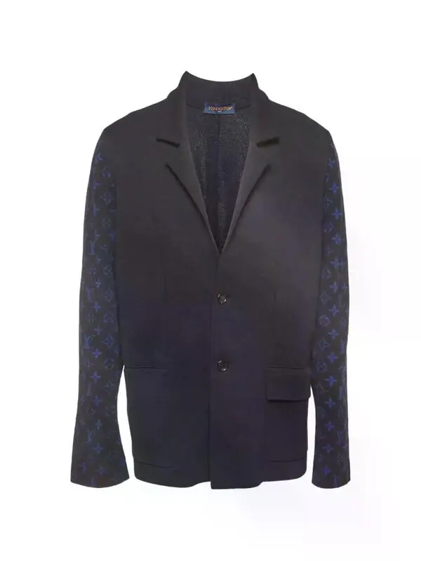 LOUIS VUITTON Monogram Wool-knit Blazer - Blue