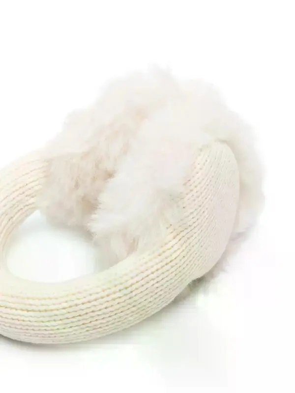 Moncler Ribbed-knit Furry Earmuffs